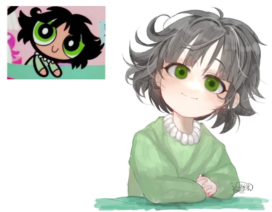 Safebooru - 1girl bangs black hair buttercup (ppg) buttercup redraw ...