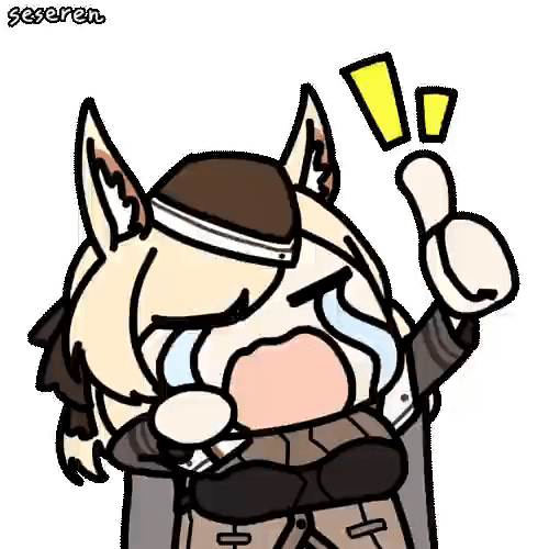 Safebooru - 1girl animal ears animated gif arknights crying open mouth seseren tears thumbs up ...