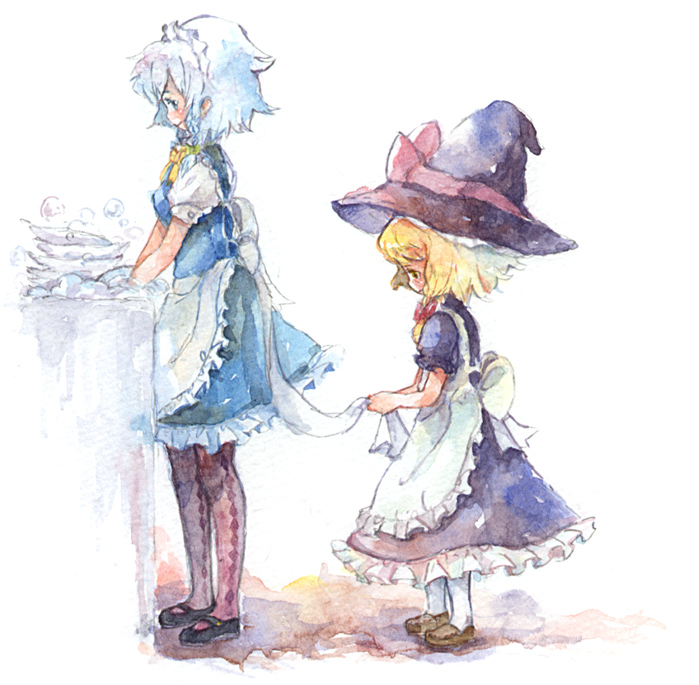 Safebooru - blue eyes braid gogo/tad hairband hat izayoi sakuya ...