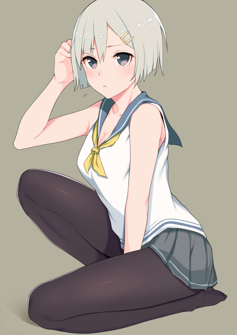 Safebooru - 1girl adapted costume adjusting hair alternate eye color alternate hairstyle bare ...