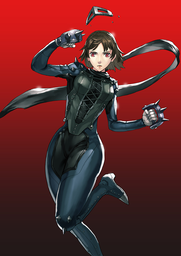 Safebooru - 1girl bodysuit brown hair mask niijima makoto persona ...