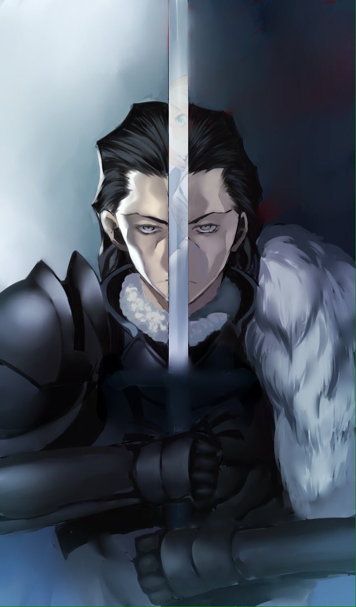 Safebooru - 1boy 1girl agravain (fate/grand order) armor armored dress ...