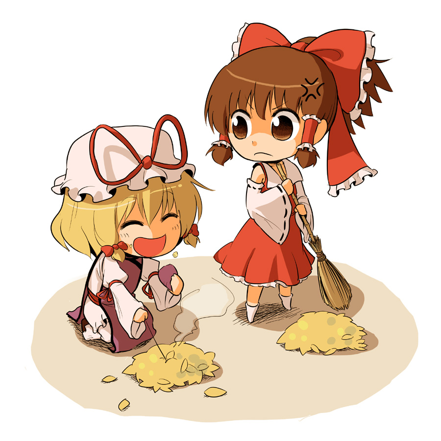 Safebooru - abekawa anger vein angry blonde hair brown hair chibi ...
