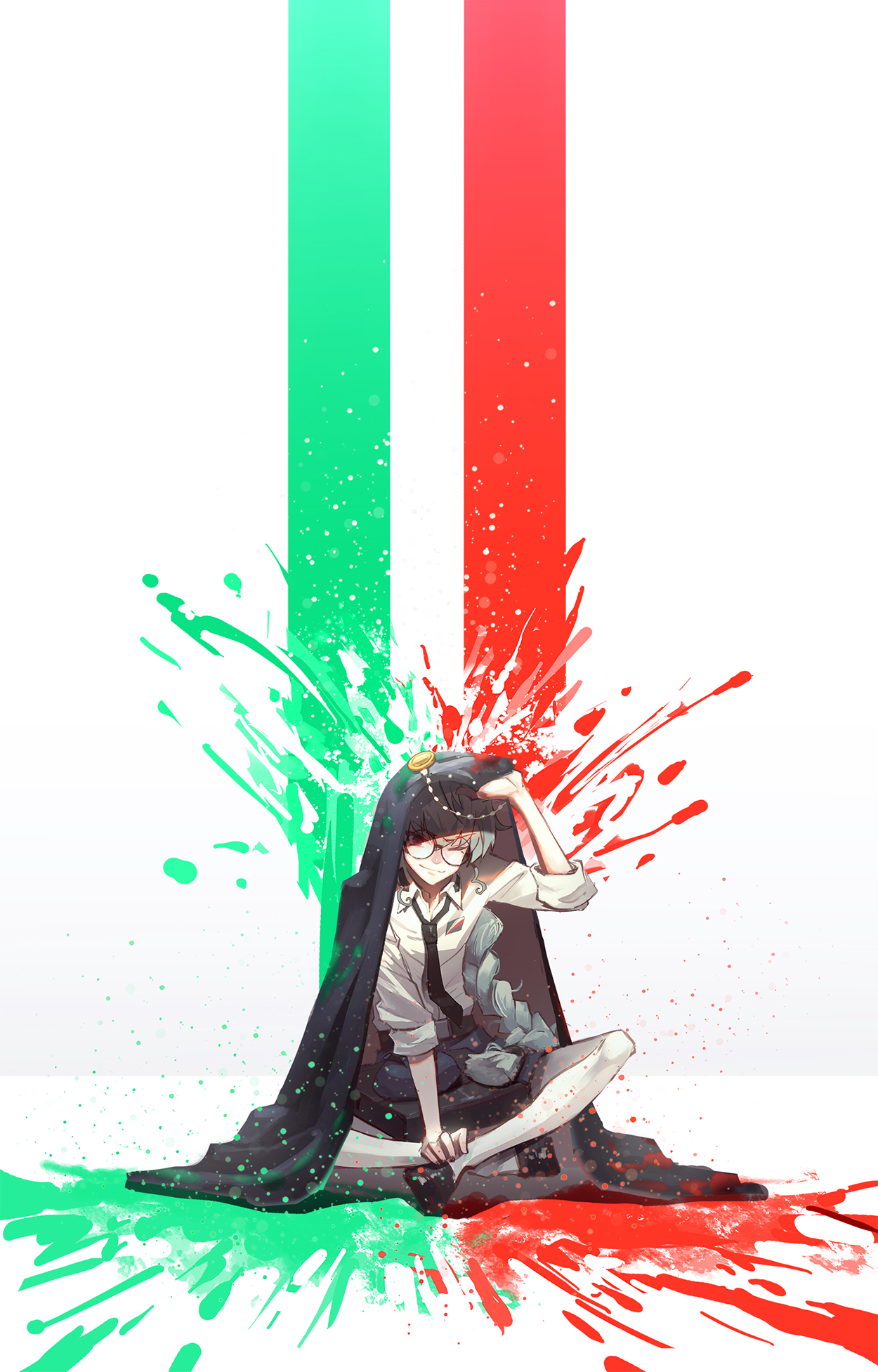 Safebooru - 1girl alternate hairstyle anchovy braid cape cape removed ...