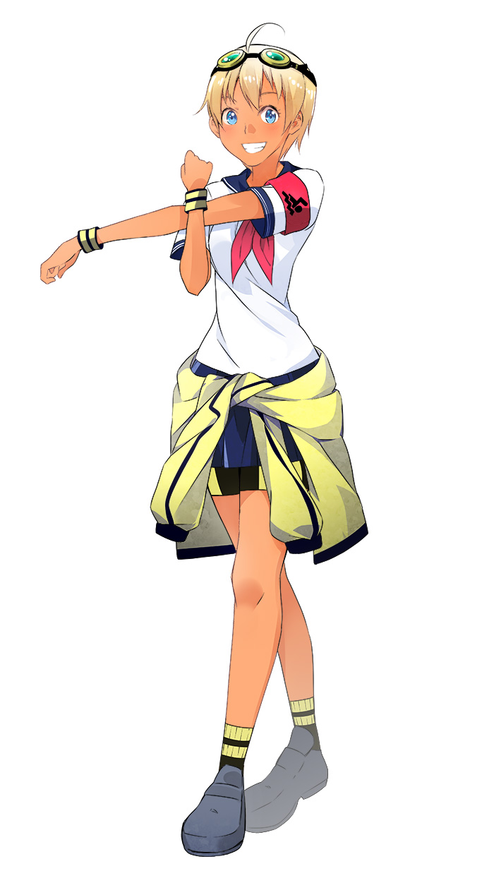 Safebooru - 1girl asu rito blonde hair dark skin full body highres ...