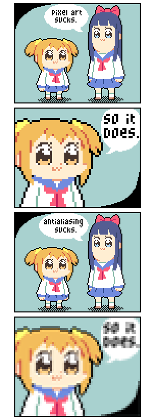 Safebooru - 2girls 4koma :3 bangs bkub (style) blue eyes blue hair blue ...
