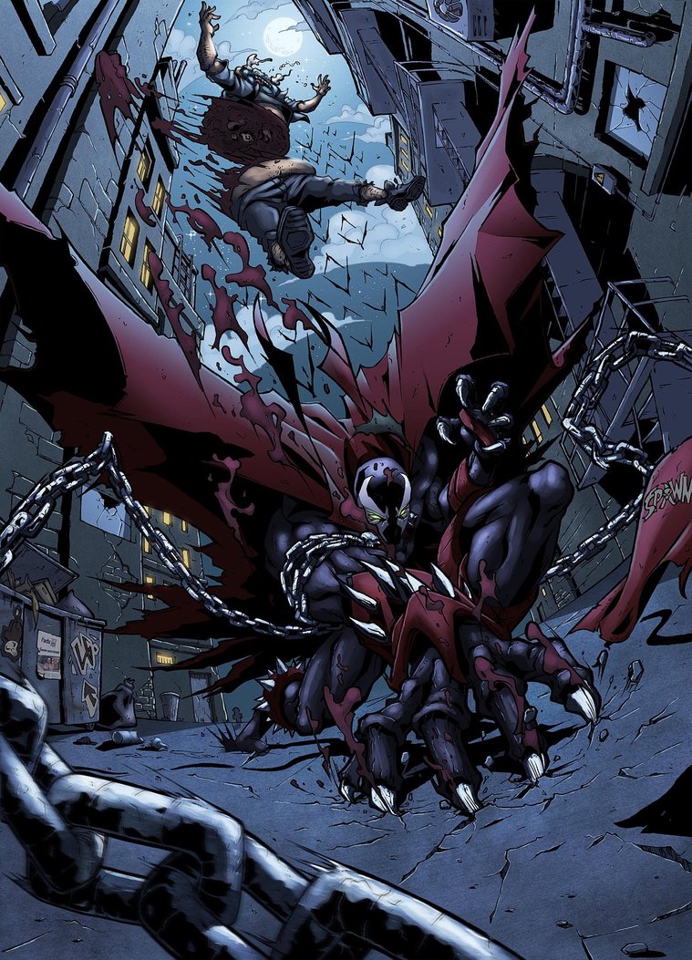 Safebooru - bat blood building cape chain claws clouds clown fighting ...