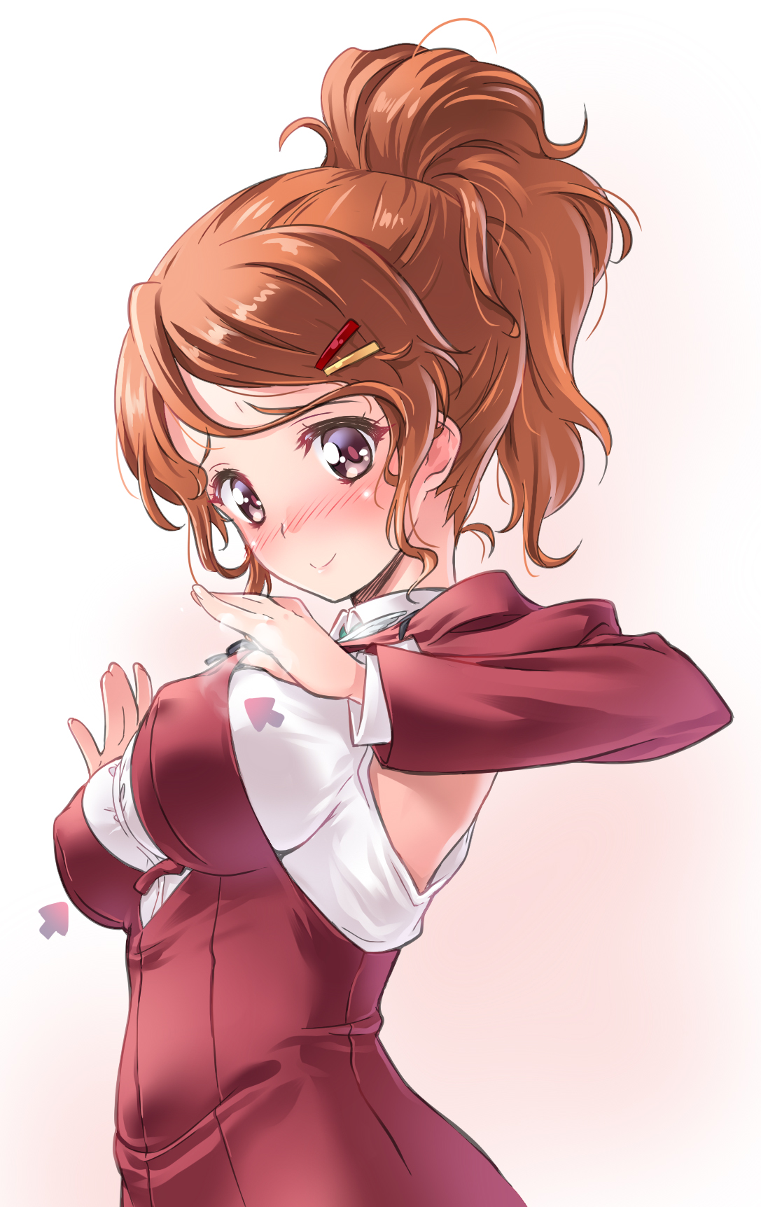 Safebooru - 1girl aquila (kantai collection) armpit cutout blush breasts brown eyes collared ...