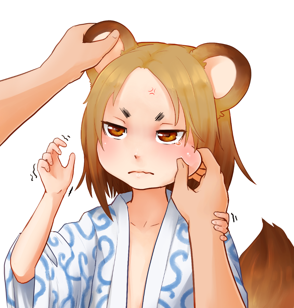 Safebooru - 1girl anger vein animal ears brown hair drawfag kouzu (yuragisou no yuuna-san ...