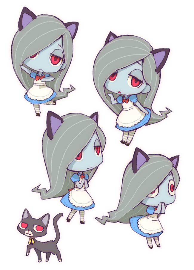 Safebooru - 1girl alternate color animal blue skin cat cat ears ...