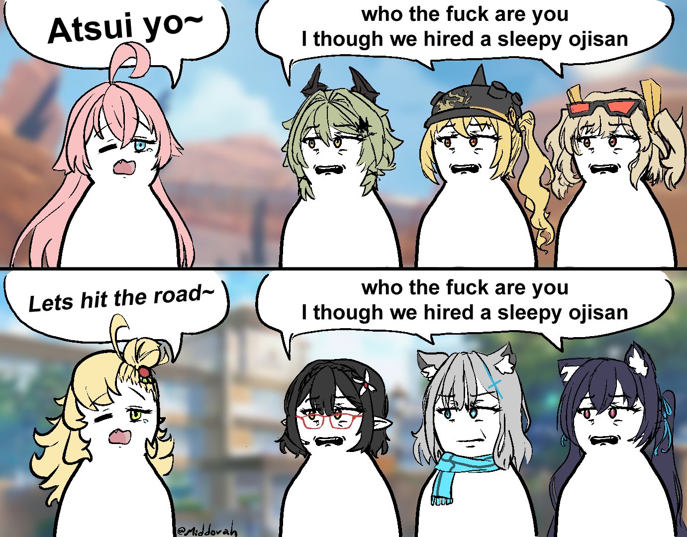 Safebooru - 6+girls ahoge animal ear fluff animal ears ayane (blue archive) black hair blonde ...