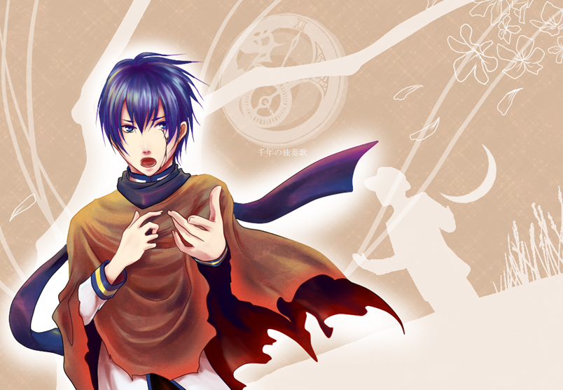 Safebooru - blue eyes blue hair flower kaito scarf short hair vocaloid ...