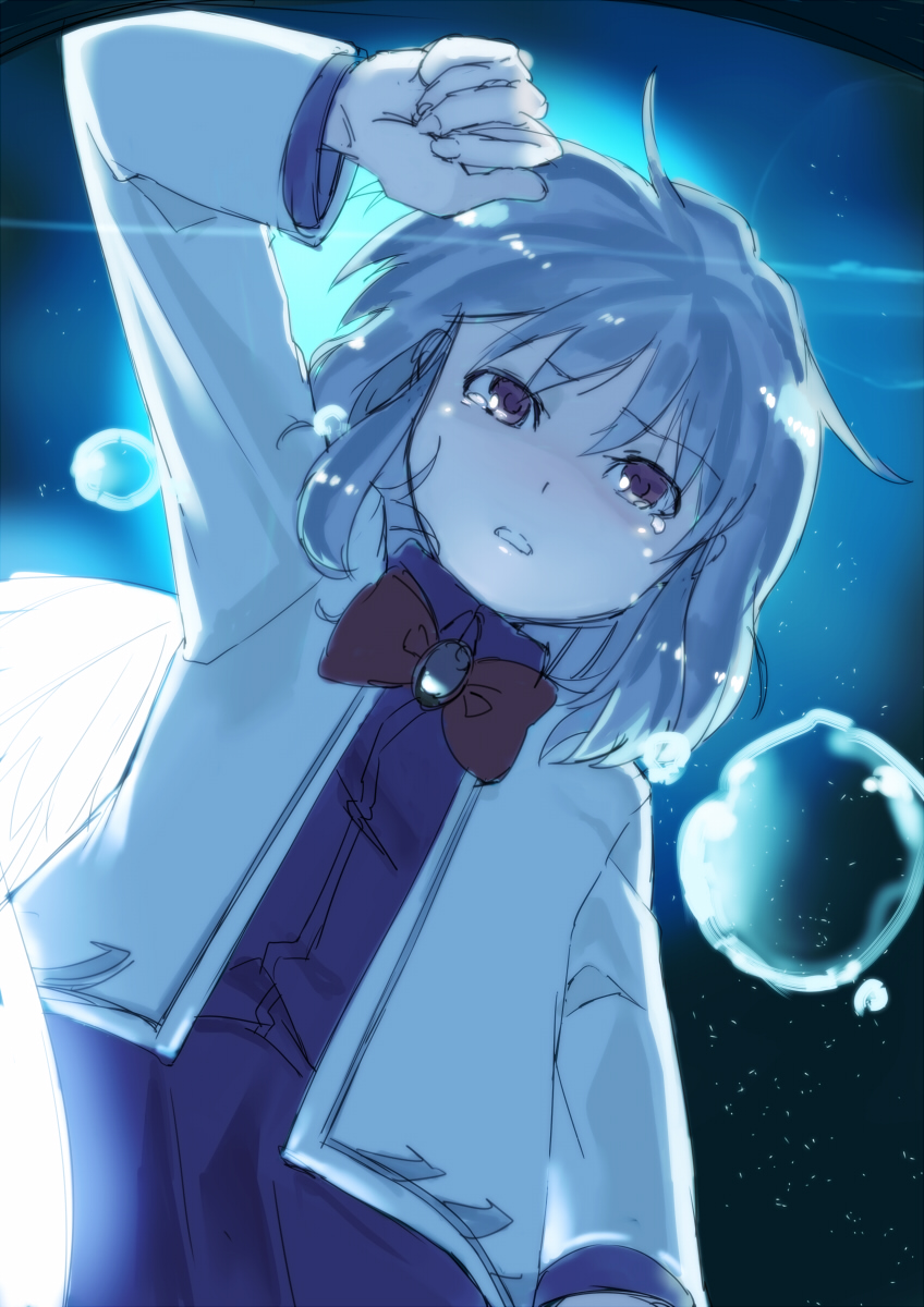 Safebooru - 1girl crying crying with eyes open from below highres ...