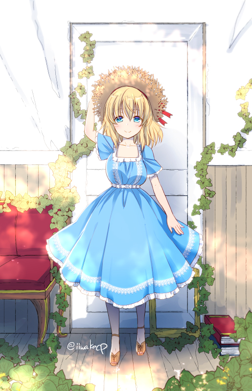 Safebooru - 1girl adjusting clothes adjusting hat alice margatroid alternate costume blonde hair ...