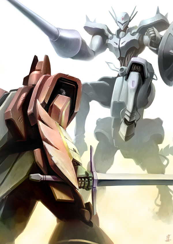 Safebooru - 80s centaur galient kikou-kai galient lance mecha promaxis ...