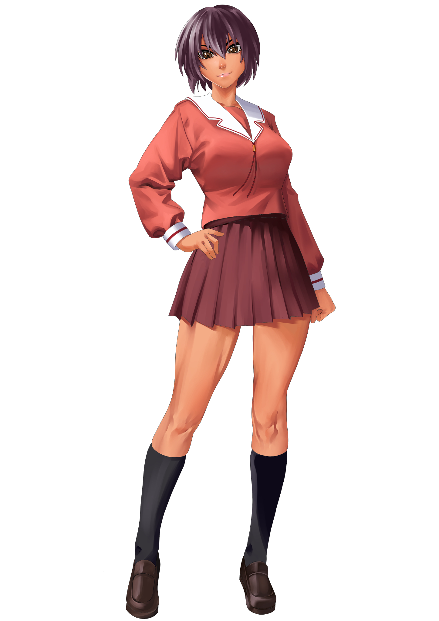 Safebooru - 1girl :3 arm at side azumanga daioh azumanga daioh's school uniform black socks ...