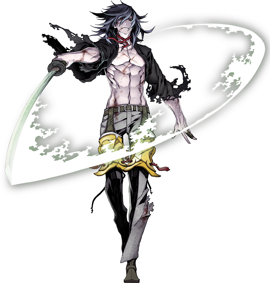 Safebooru - 1boy belt grey hair injury katana male focus miwa shirou ...