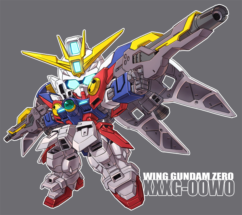 Safebooru - beam rifle blue eyes buster rifle character name chibi ...