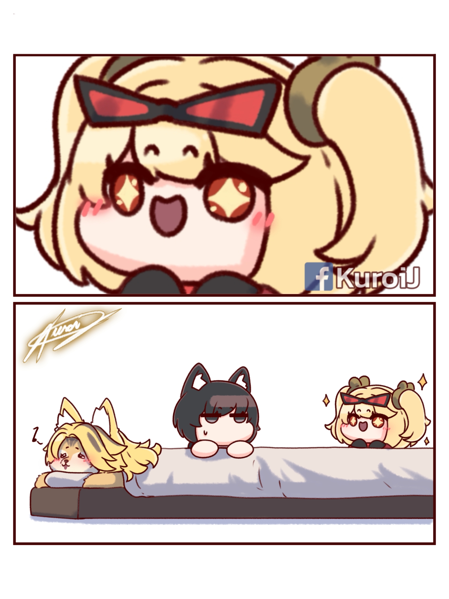 Safebooru - + + 3girls animal ears black eyes black hair blonde hair body fur burnice white cat ...