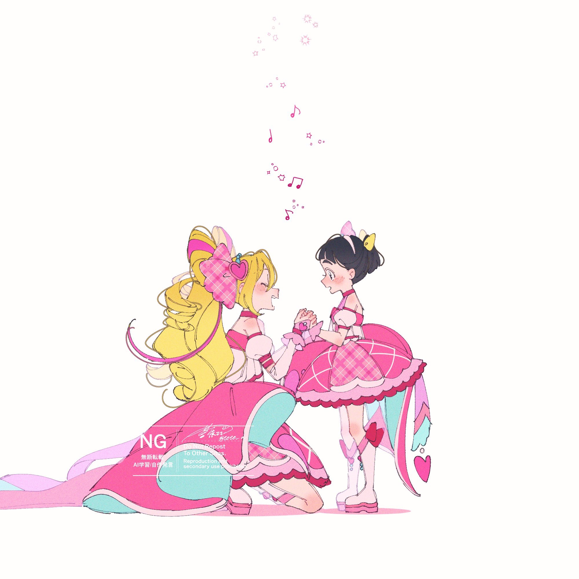 Safebooru - 2girls age difference aoi tete black hair blonde hair boots ...