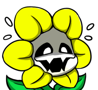 Safebooru - black sclera chibi evil smile fangs flower flowey ...