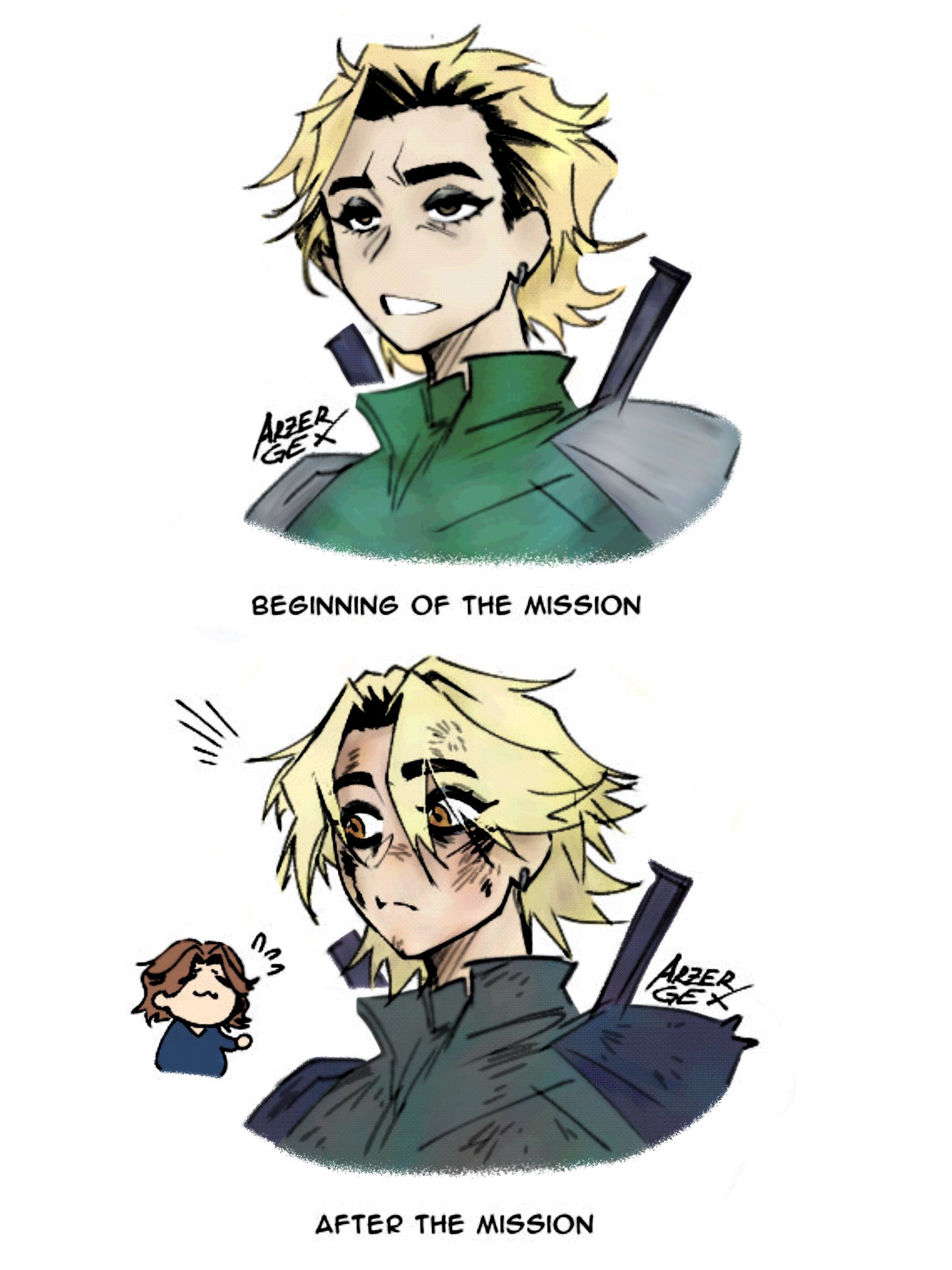 Safebooru - 1boy 1girl blonde hair bobanon brown hair ceezee 2845 ...