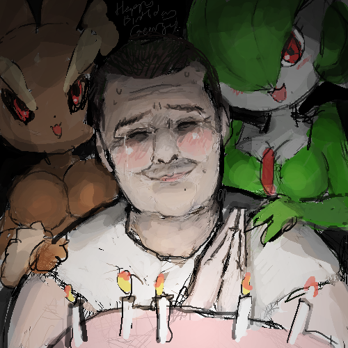 Safebooru - 1boy 2girls birthday birthday cake cake candles gardevoir ...