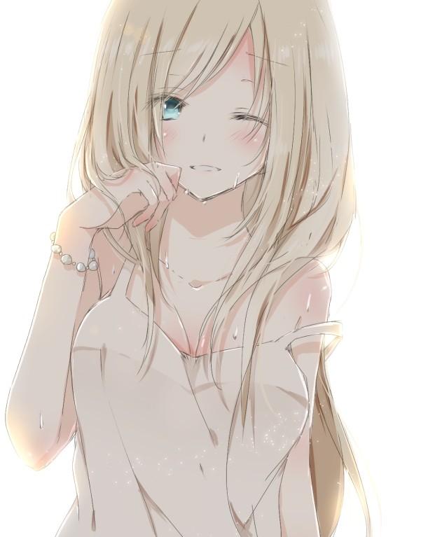 Safebooru - 1girl blonde hair blue eyes breasts female hiro (hirohiro31) long hair one eye ...