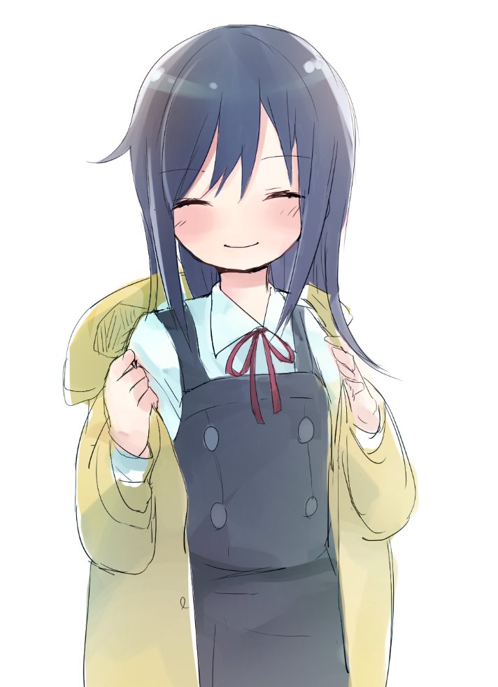 Safebooru - 1girl ^ ^ asashio (kantai collection) black hair blush bright background buttons ...