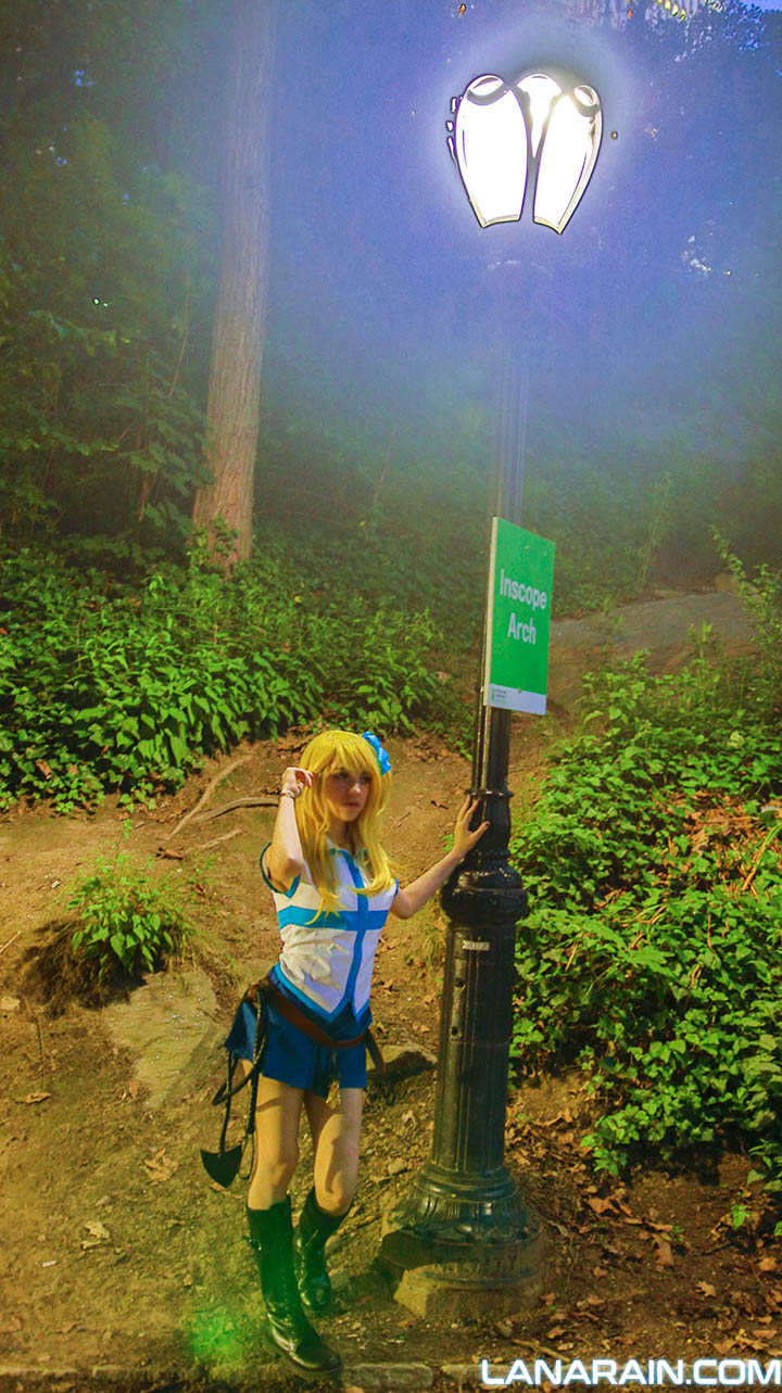 Safebooru - 1girl blonde hair cosplay fairy tail forest lana rain long ...
