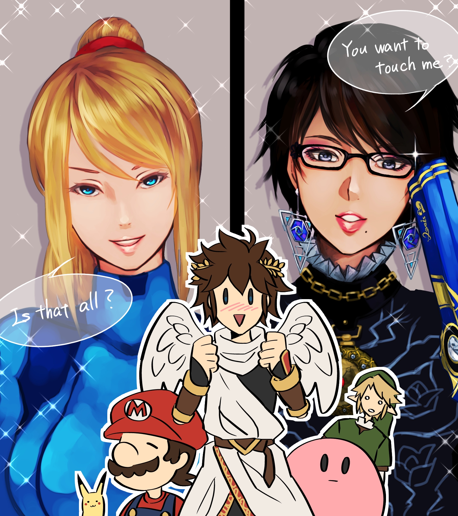 Safebooru - 2girls 5boys bayonetta bayonetta (character) bayonetta 2 ...