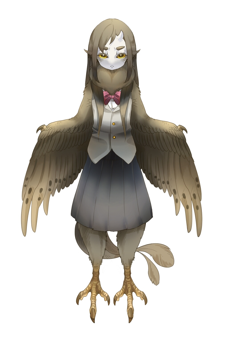 Safebooru - 1girl bachikin (kingyo155) feathers female harpy horns ...