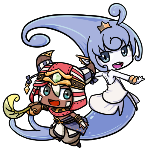 Safebooru - 1boy 1girl artist request blue eyes character request chibi ...