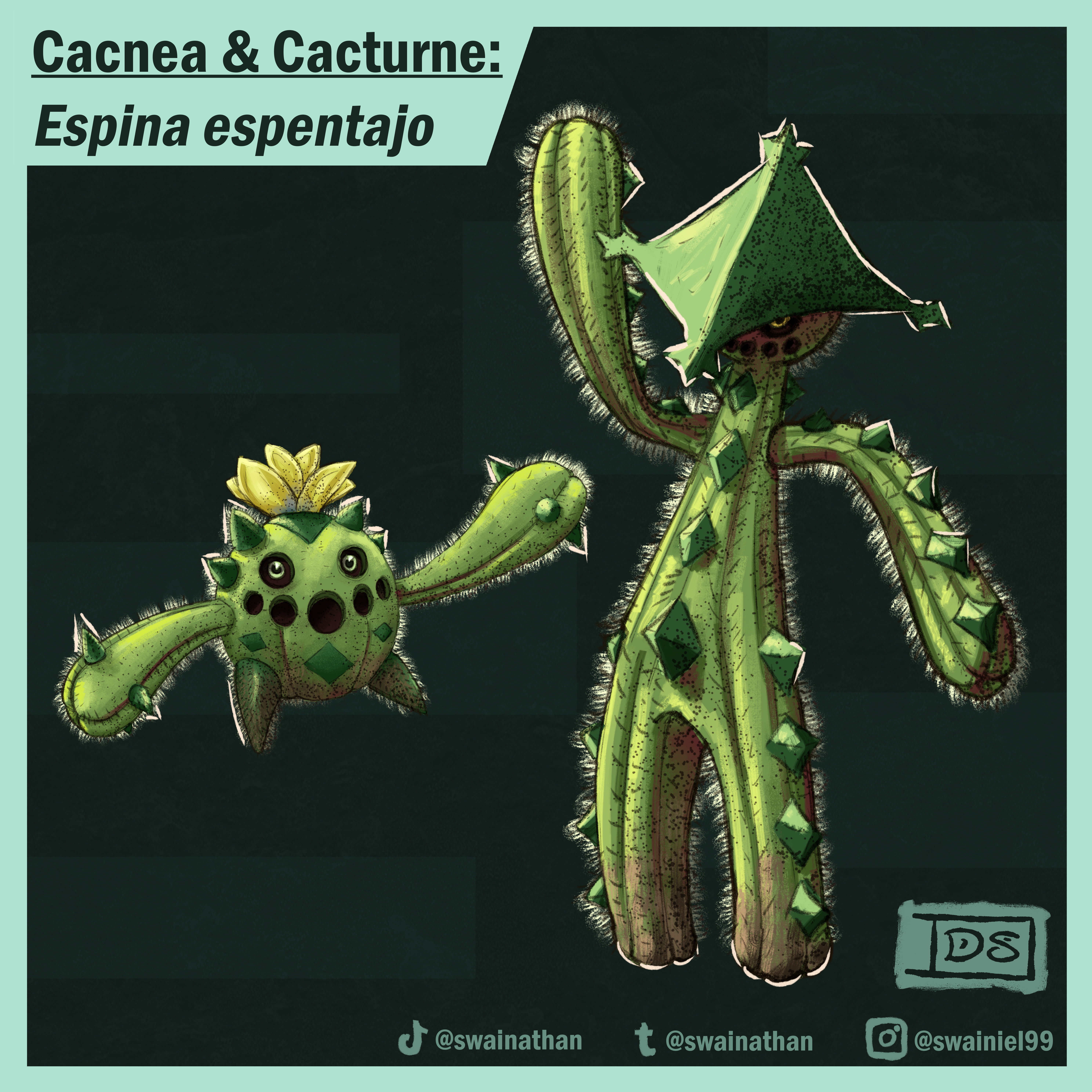 Safebooru - absurdres border cacnea cacturne character name commentary ...
