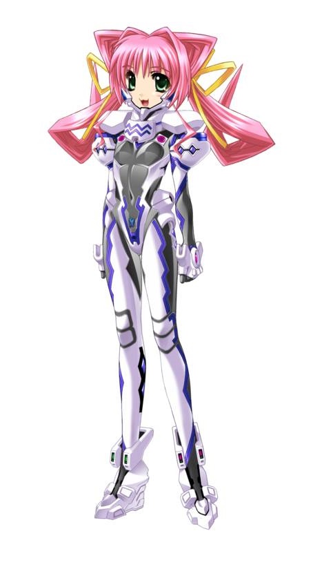 Safebooru - 1girl bodysuit cockpit flat chest game cg green eyes hair ...