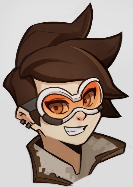 Safebooru - 1girl brown hair overwatch smile solo tracer (overwatch ...