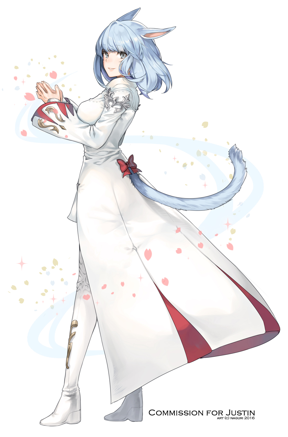 Safebooru - 1girl animal ears blue hair cat ears cat tail final fantasy ...