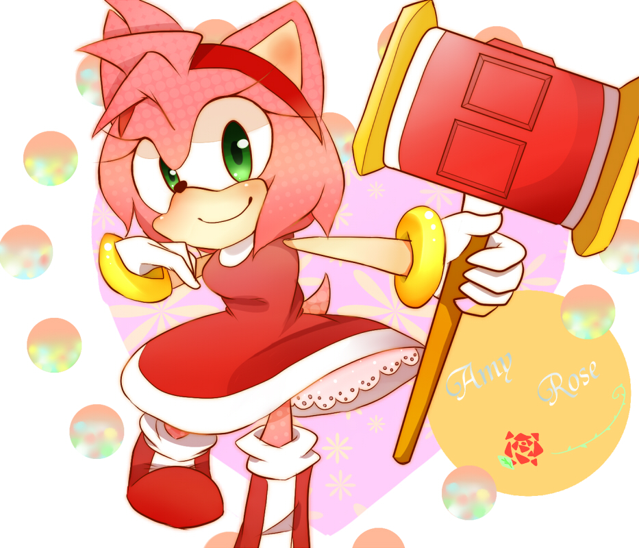 Safebooru - 1girl amy rose character name furry gloves piko piko hammer ...
