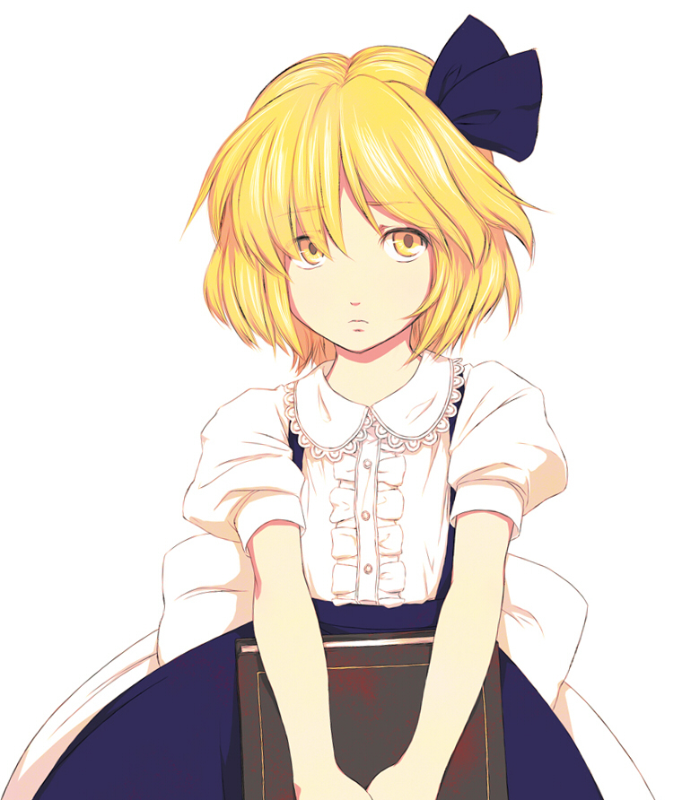 Safebooru - alice margatroid alice margatroid (pc-98) blonde hair book hair ribbon looking up ...