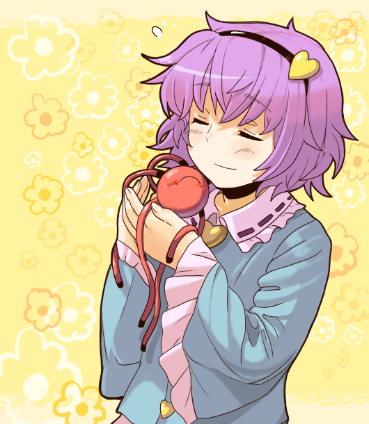 Safebooru - closed eyes hairband happy hug kirusu komeiji satori purple ...