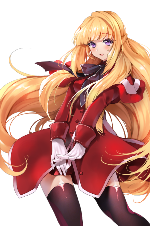 Safebooru 1girl D Black Legwear Blonde Hair Blush Bow Buttons 9662