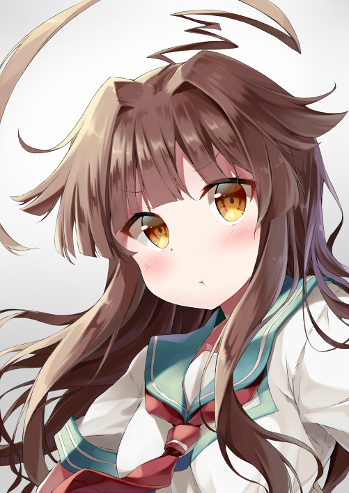Safebooru - 1girl ahoge blush brown hair kakao rantan kantai collection kuma (kantai collection ...