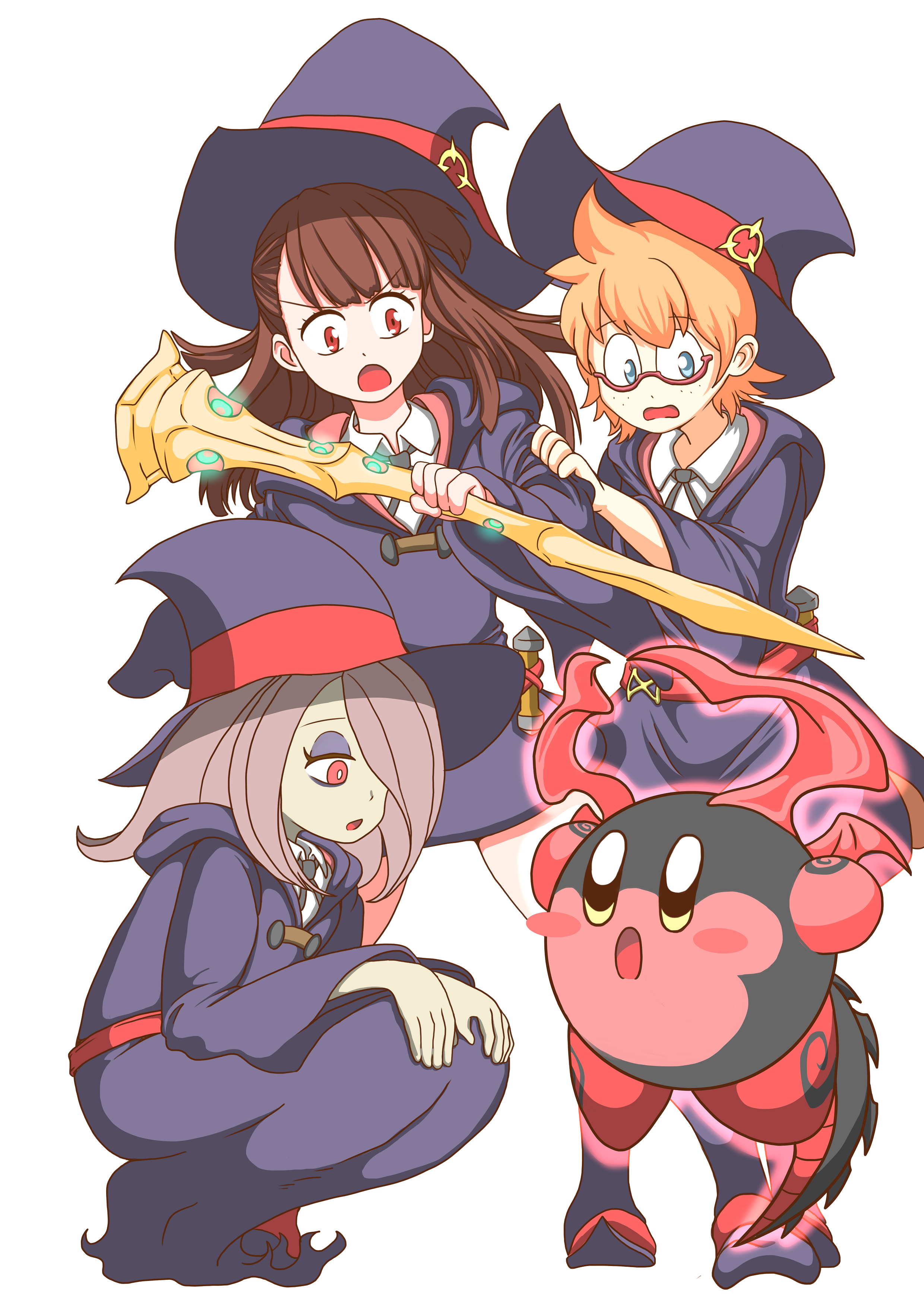 Safebooru - 1boy 3girls akko kagari blonde hair blue eyes crossover ...