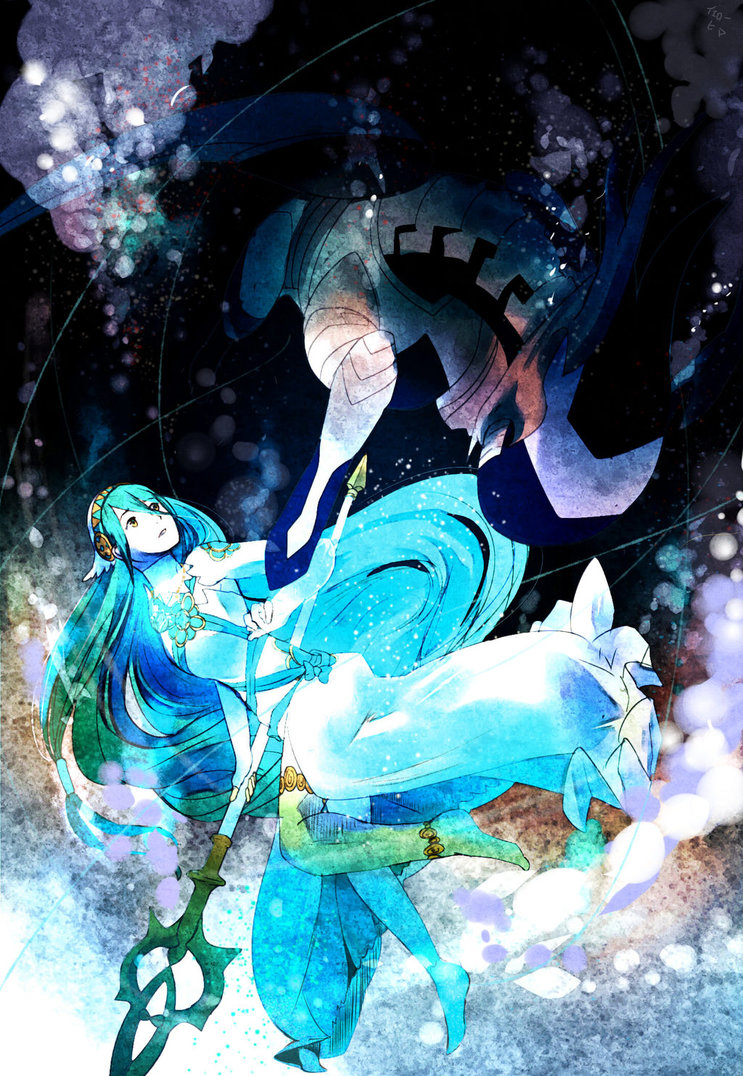 Safebooru - 1boy 1girl aqua (fire emblem if) artist request blue hair ...