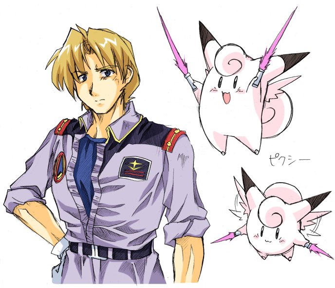 Safebooru - blonde hair blue eyes bork cry clefable crossover dual ...
