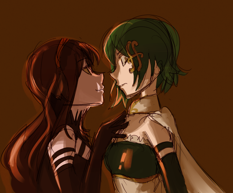 Safebooru - 2girls akemi homura akuma homura black dress black gloves black hair blue hair cape ...