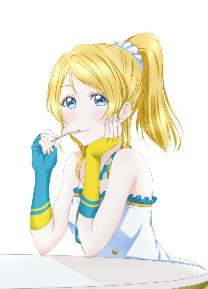 Safebooru - ayase eli blonde hair blue eyes long hair smile | 2337739