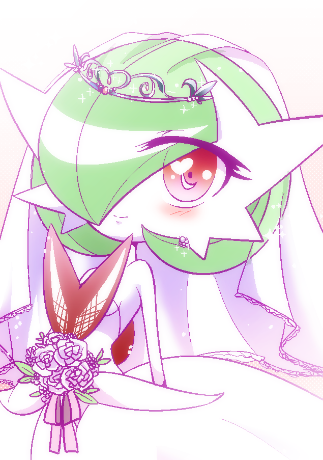 Safebooru 1girl Alternate Form Blush Female Flower Gardevoir Gradient 1363