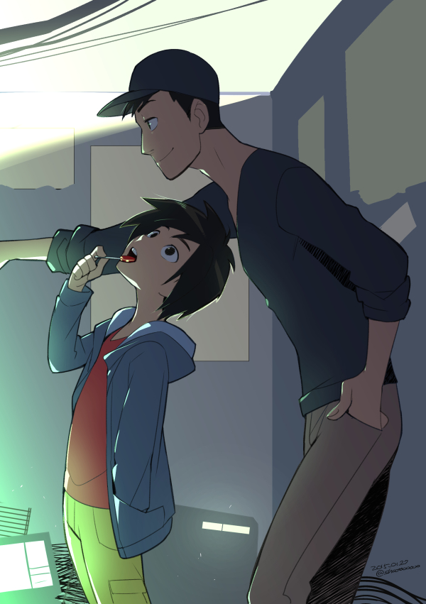 Safebooru - 2boys big hero 6 brothers candy cap disney hiro hamada lollipop marvel multiple boys ...