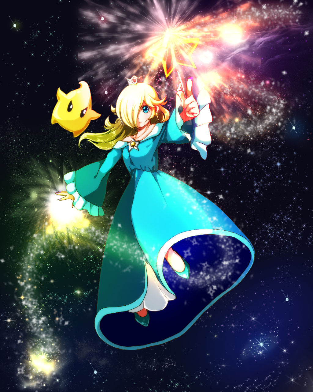 Safebooru - 1girl blonde hair blue eyes chiko (mario) crown dress ...